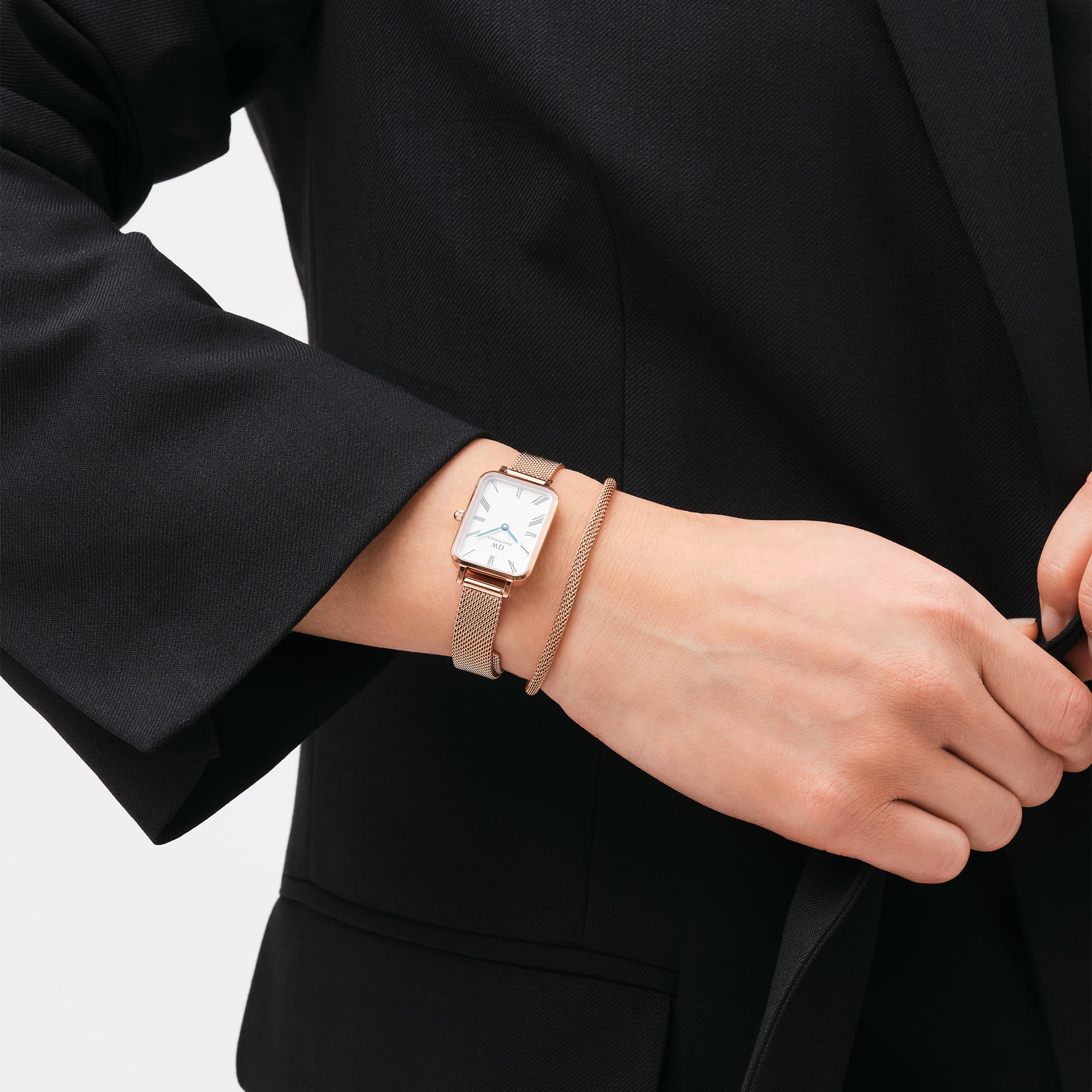 Quadro - Square watches for women in Silver & Rose Gold | DW