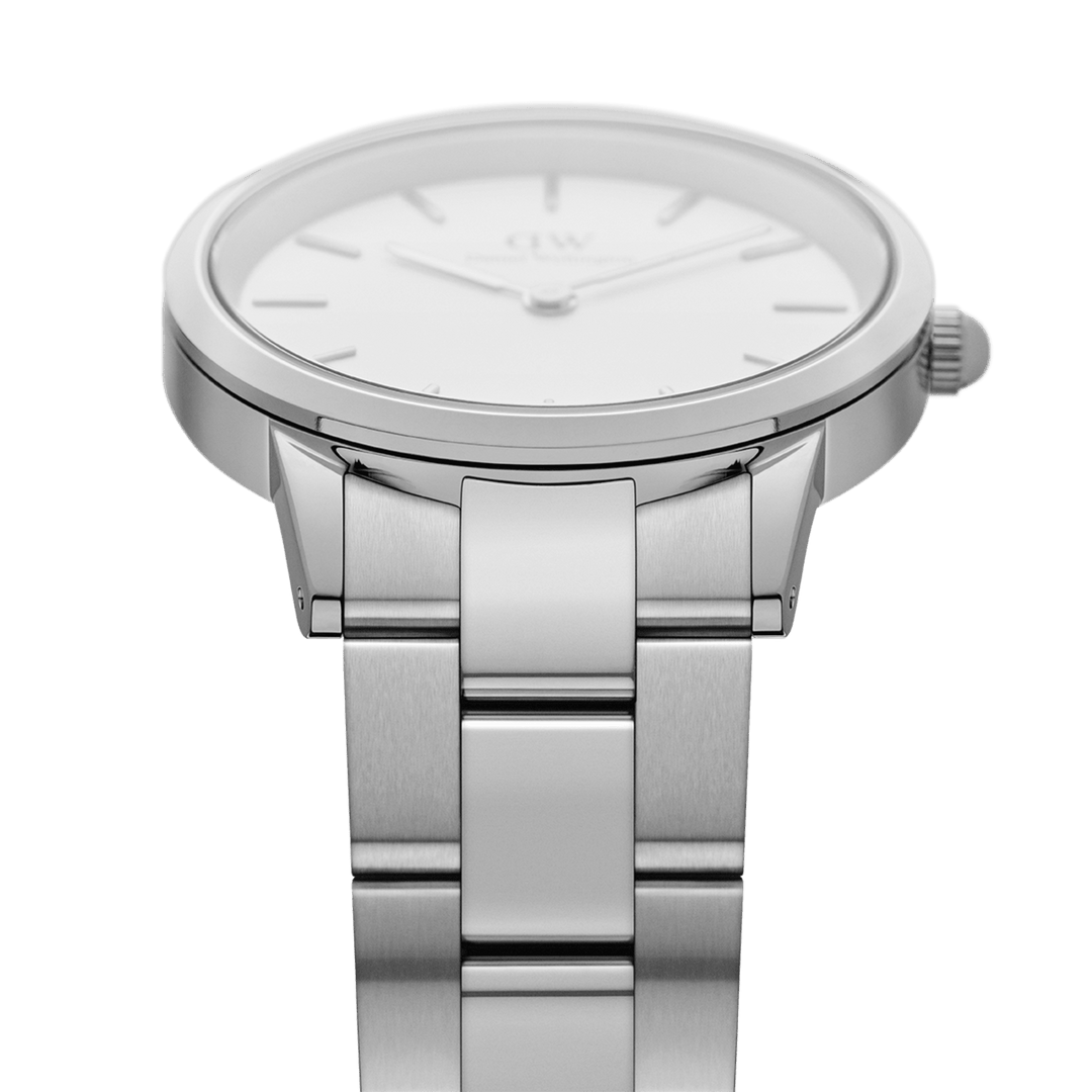 Iconic Link - Silver watch with White dial 36mm | DW