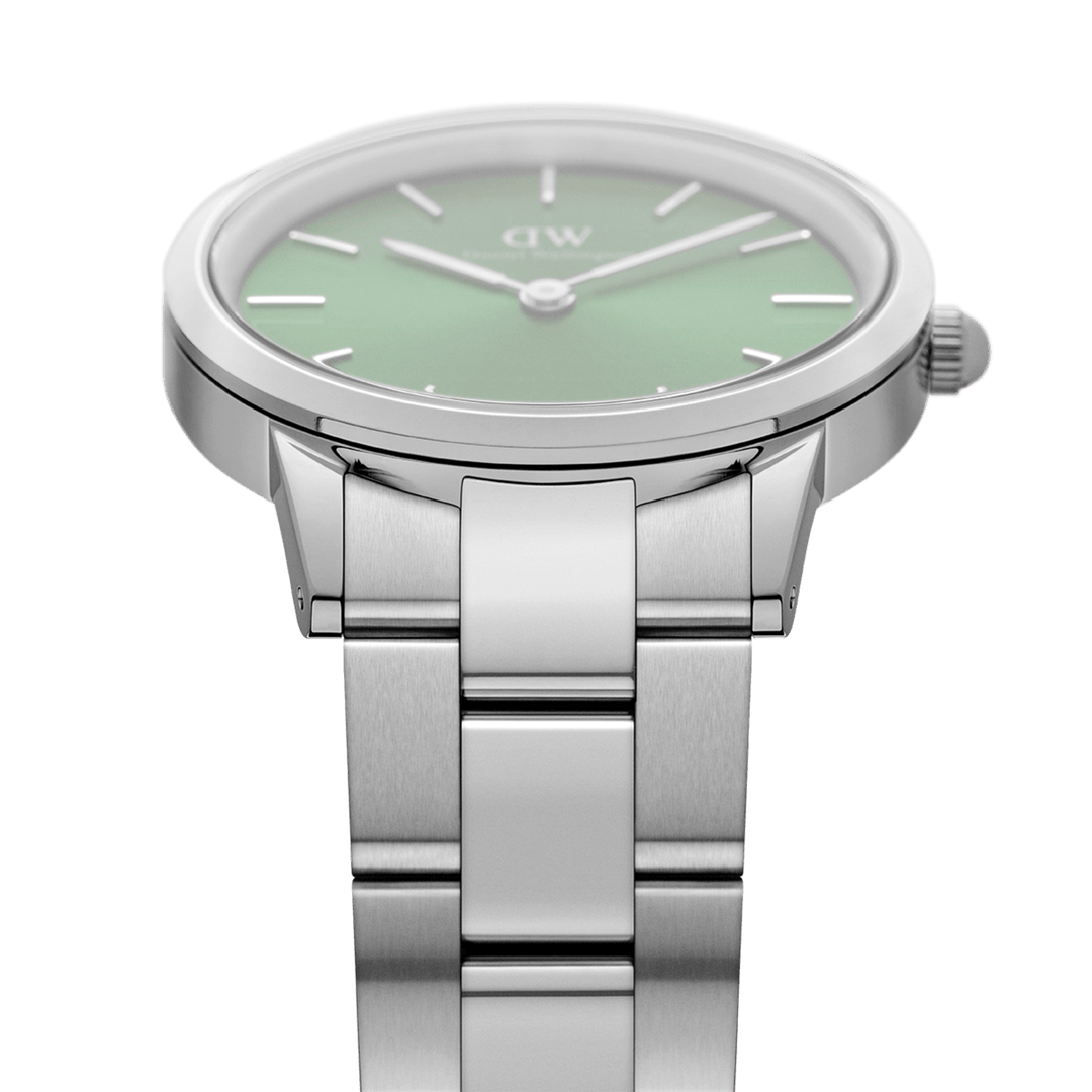 Iconic Link Emerald - Silver watch with Green Dial | DW