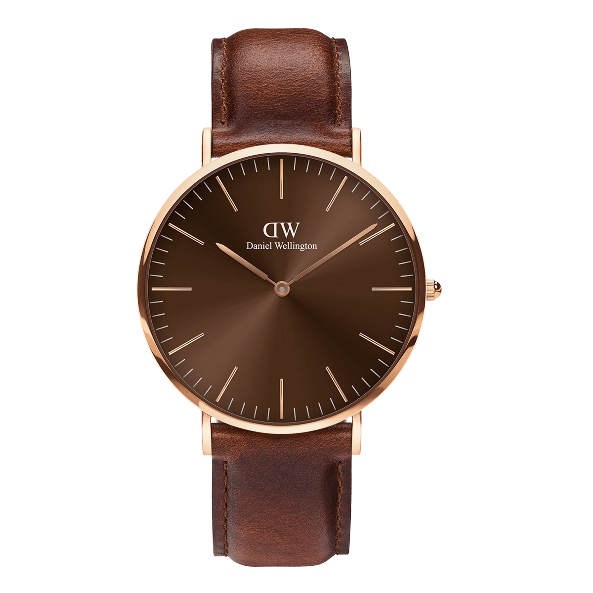 St Mawes Amber - Watch in rose gold & amber sunray dial | DW